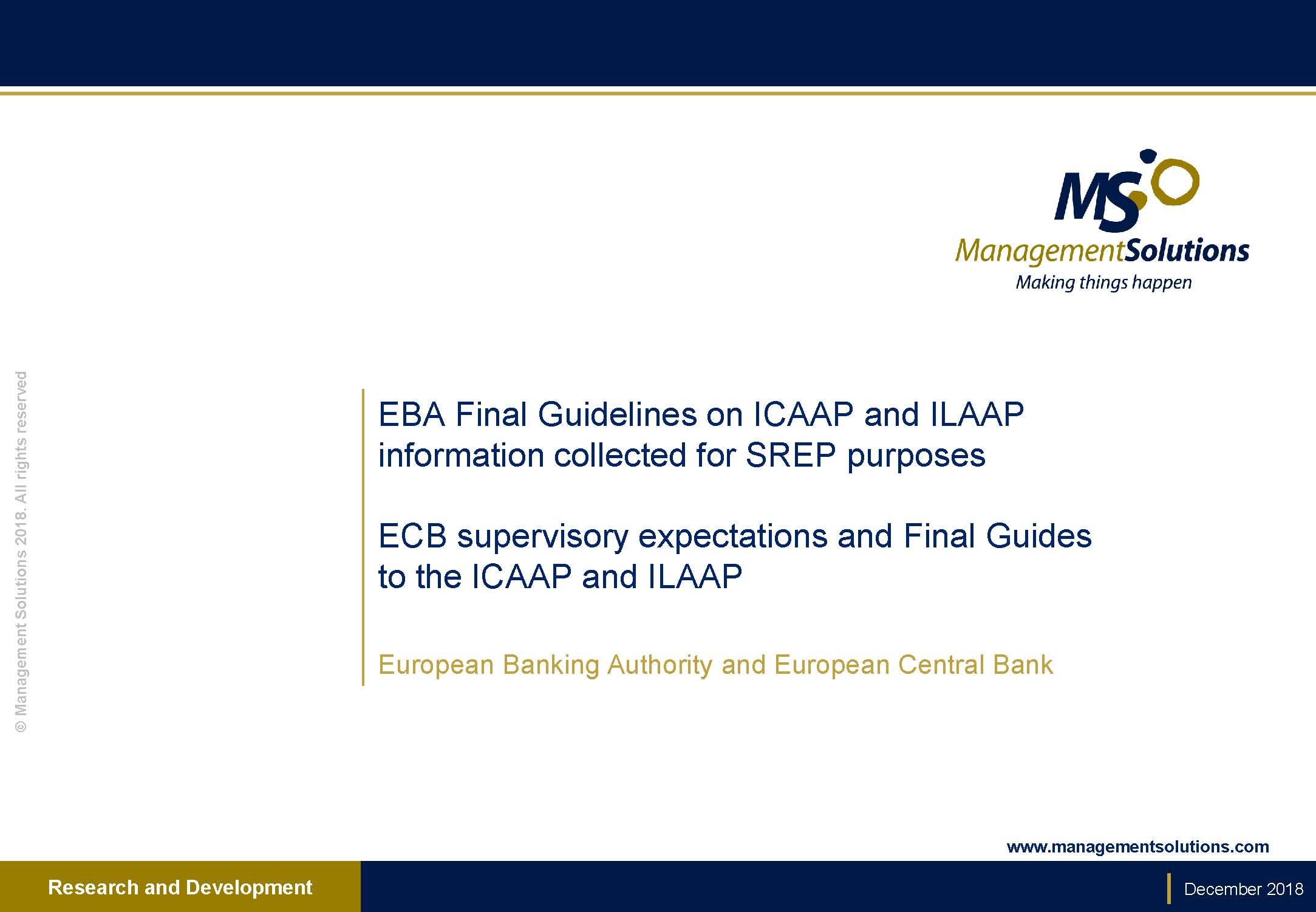 Management Solutions ICAAP y al ILAAP: Directrices finales sobre ...